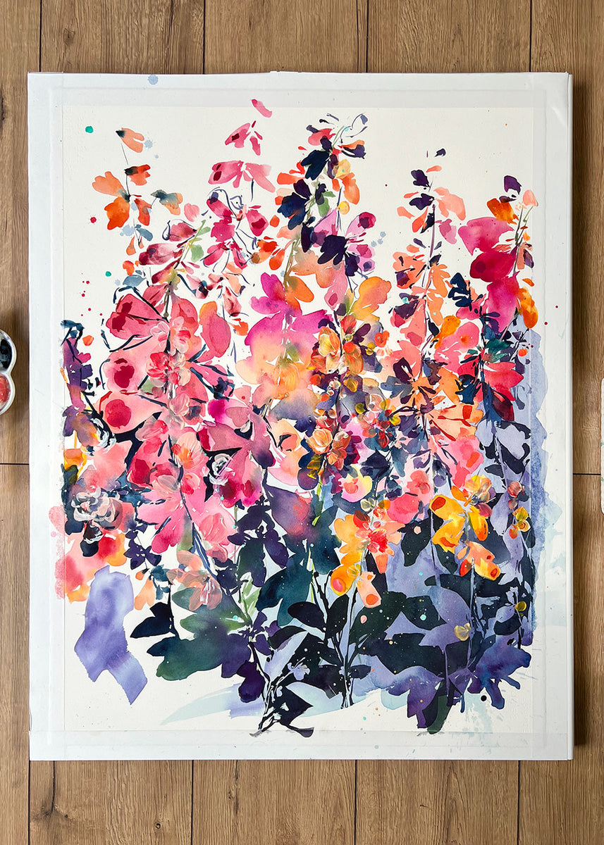 Foxglove Fields, Original Art | Ingrid Sanchez | CreativeIngrid | Ingrid Sanchez