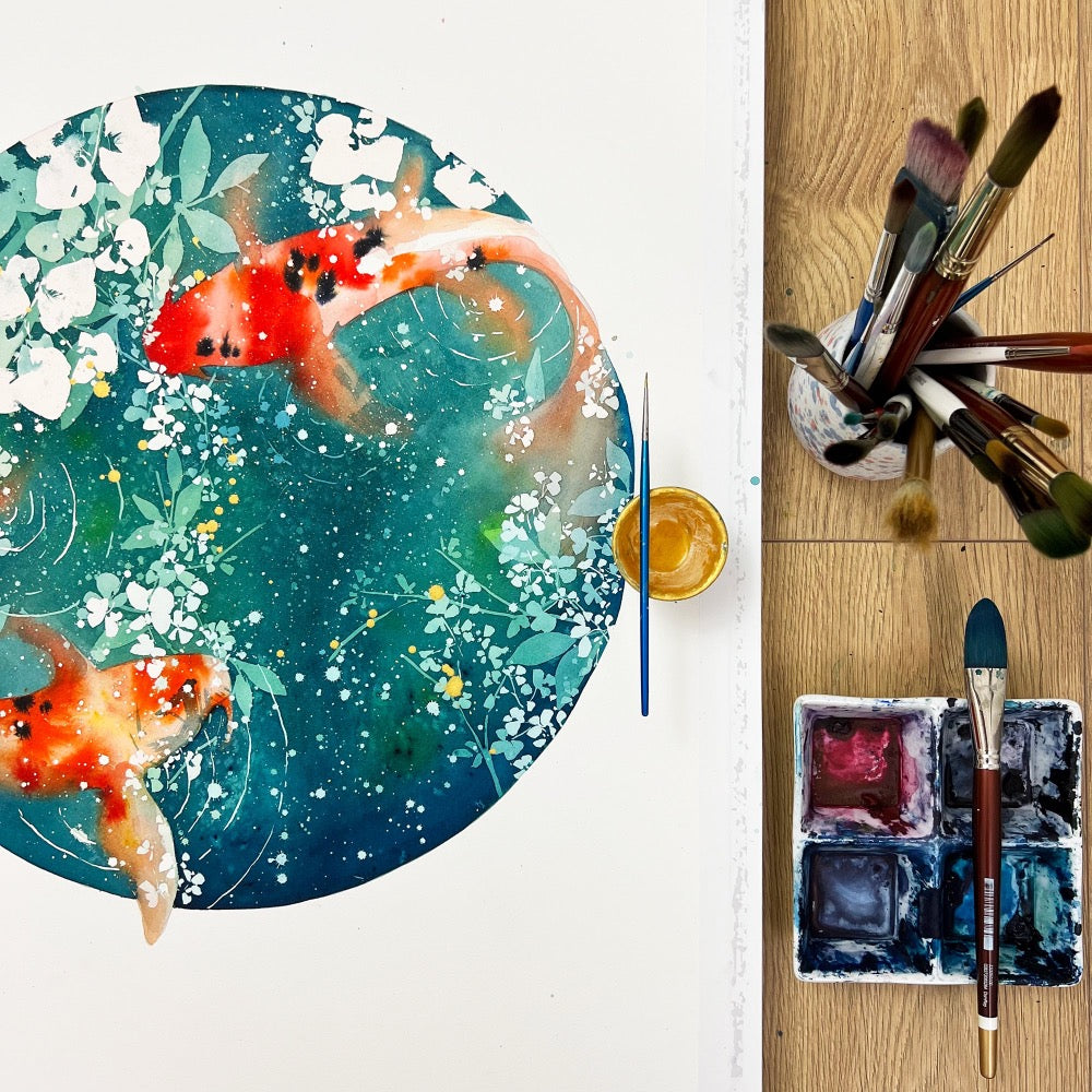 Koi Pond, Original Art | Ingrid Sanchez | CreativeIngrid | Ingrid Sanchez