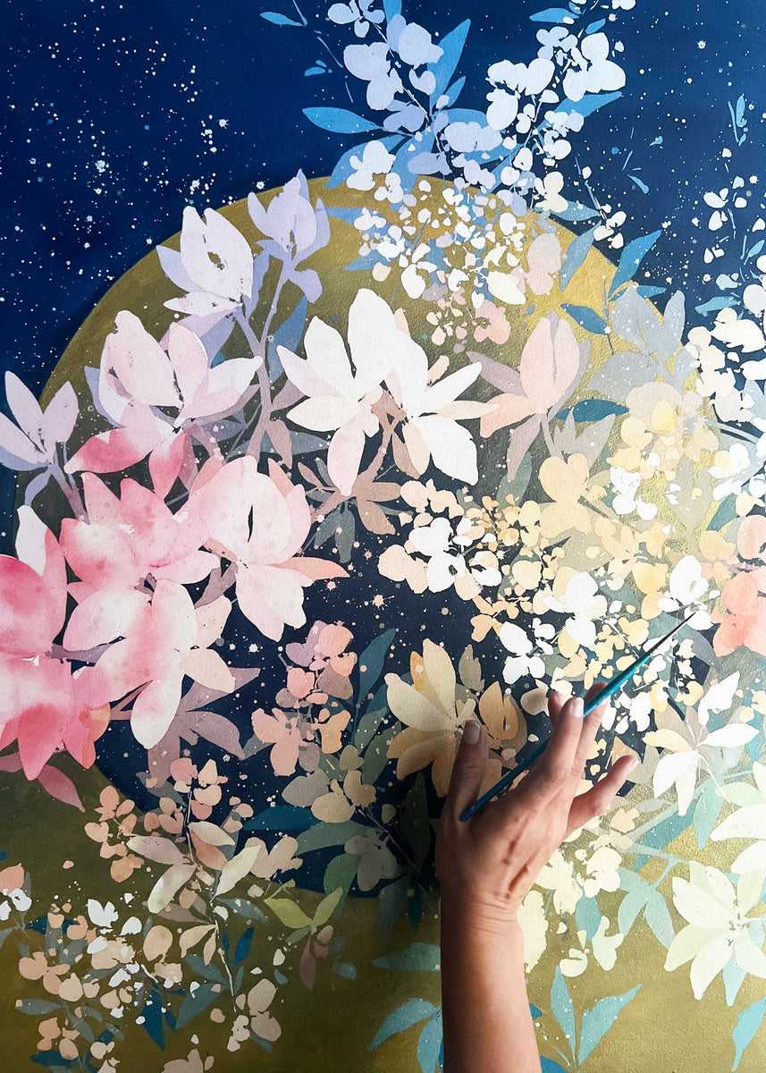 Sunrise to Moonset Blooms, Original Art | Ingrid Sanchez ...