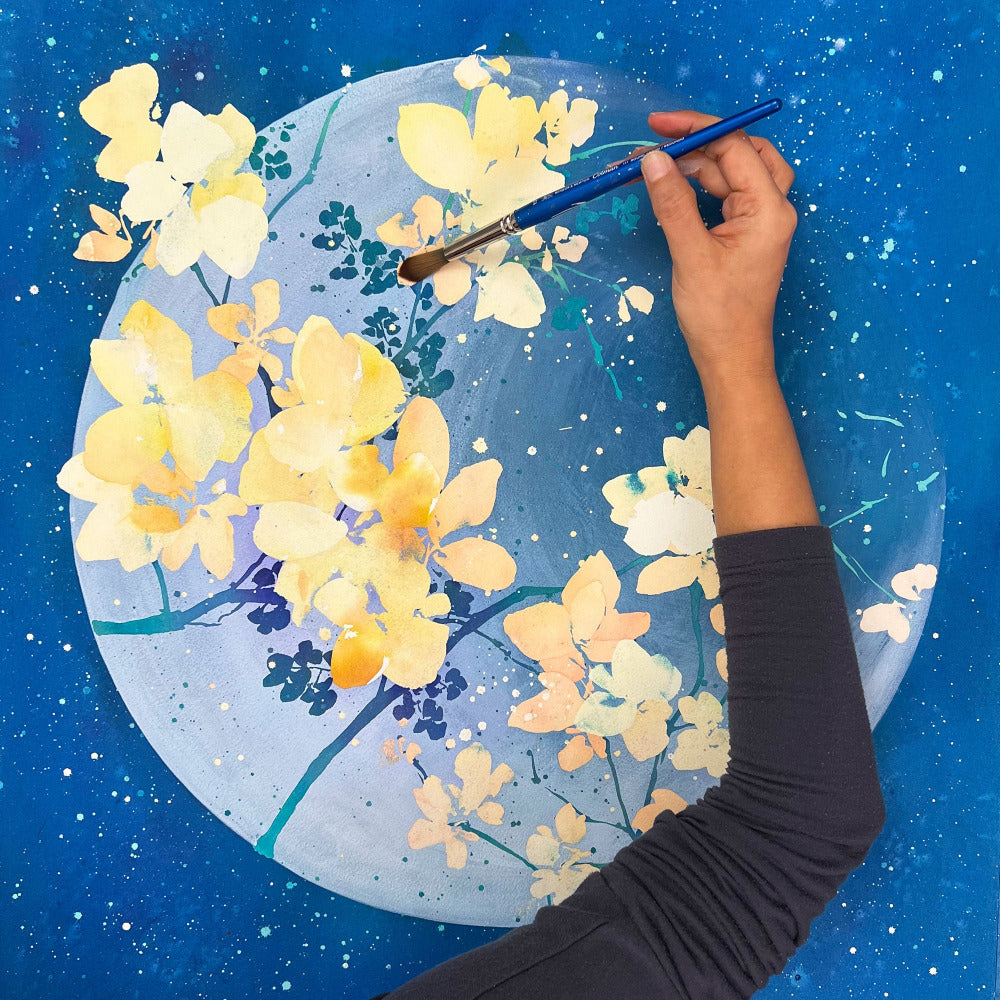 Floral Moonlight, Original Art | Ingrid Sanchez | CreativeIngrid ...