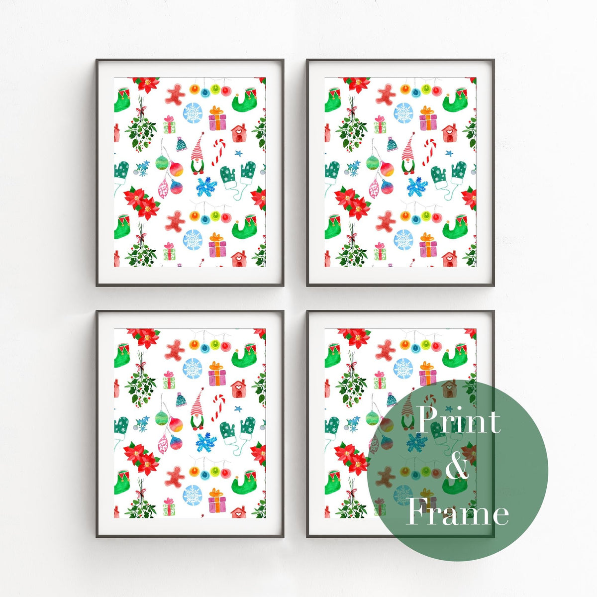 Christmas Pattern, Printable Greeting Card | CreativeIngrid ...