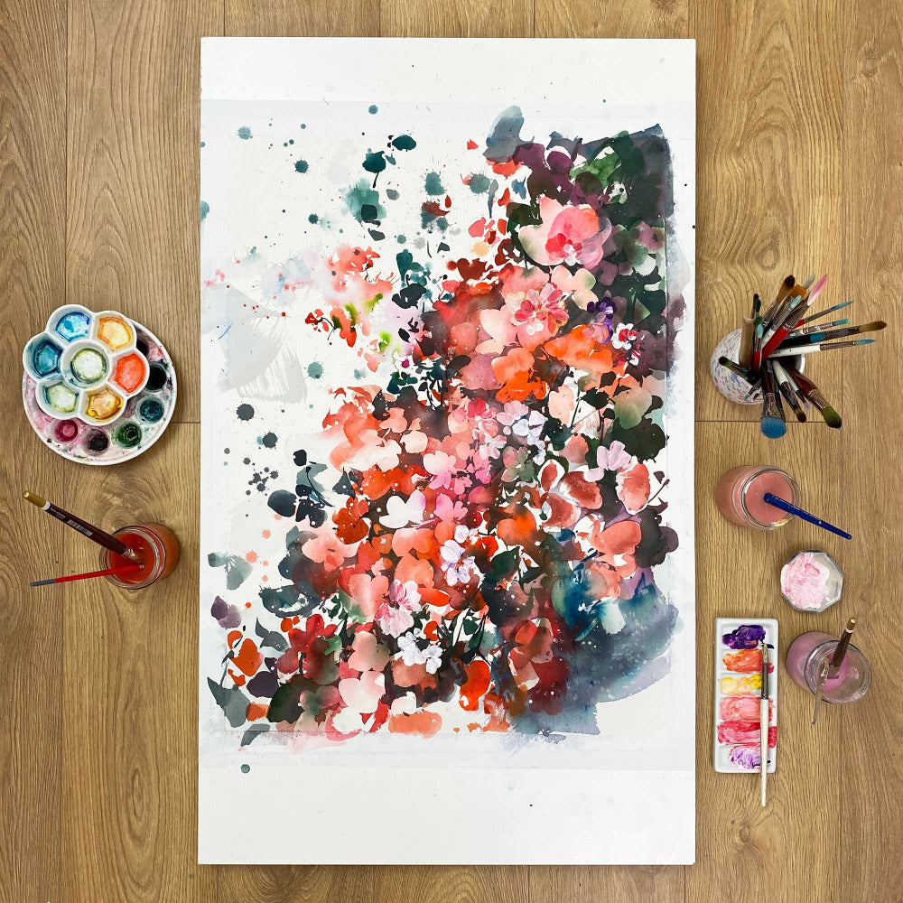 Orange Super Bloom, Original Art | Ingrid Sanchez | CreativeIngrid ...