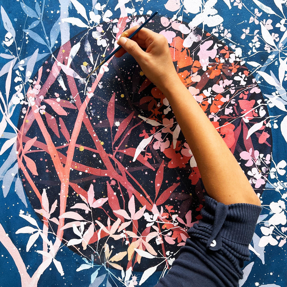 Fire Moon in Bloom, Original Art | Ingrid Sanchez | CreativeIngrid ...