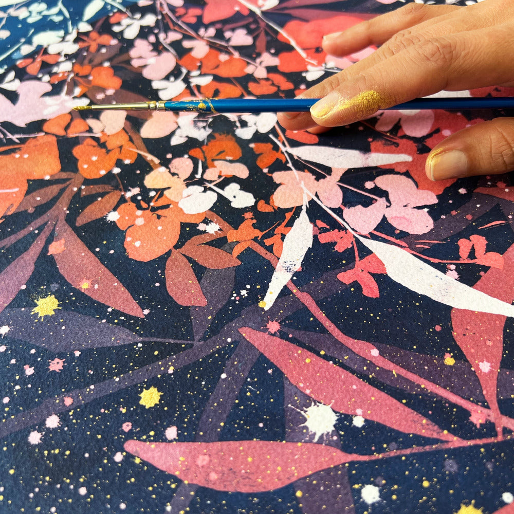 Fire Moon in Bloom, Original Art | Ingrid Sanchez | CreativeIngrid ...